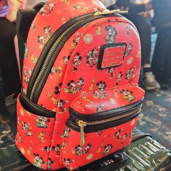 Loungefly | Bags | Disney Parks Loungefly Red Mickey Mouse Backpack ...